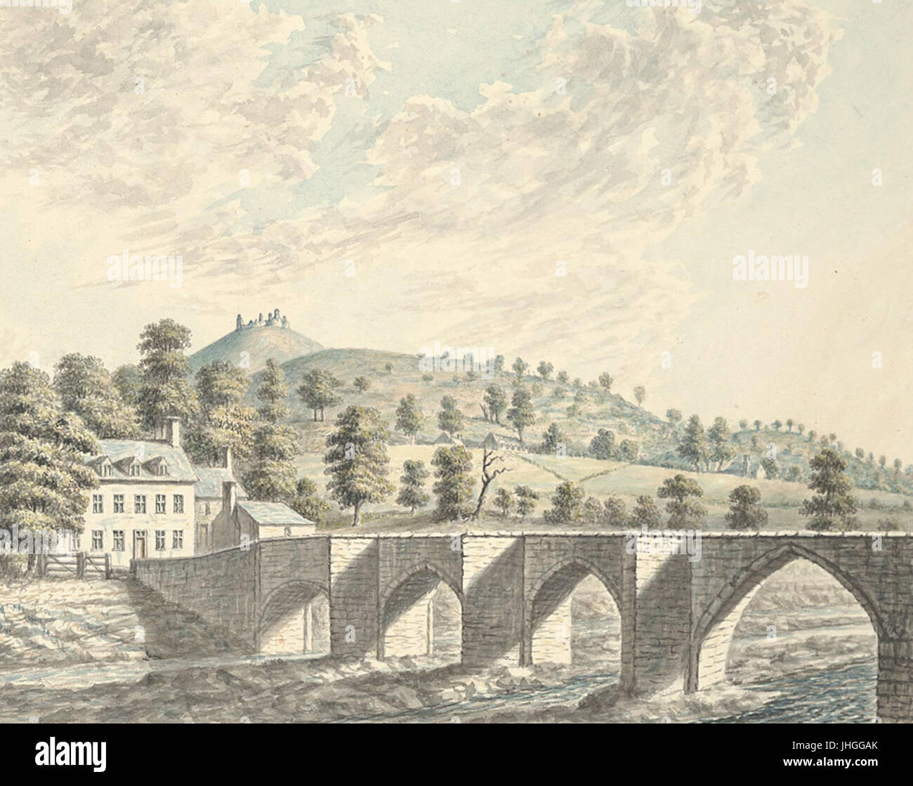 Llangollen, Castle Dinas Bran, 1793 Stock Photo - Alamy