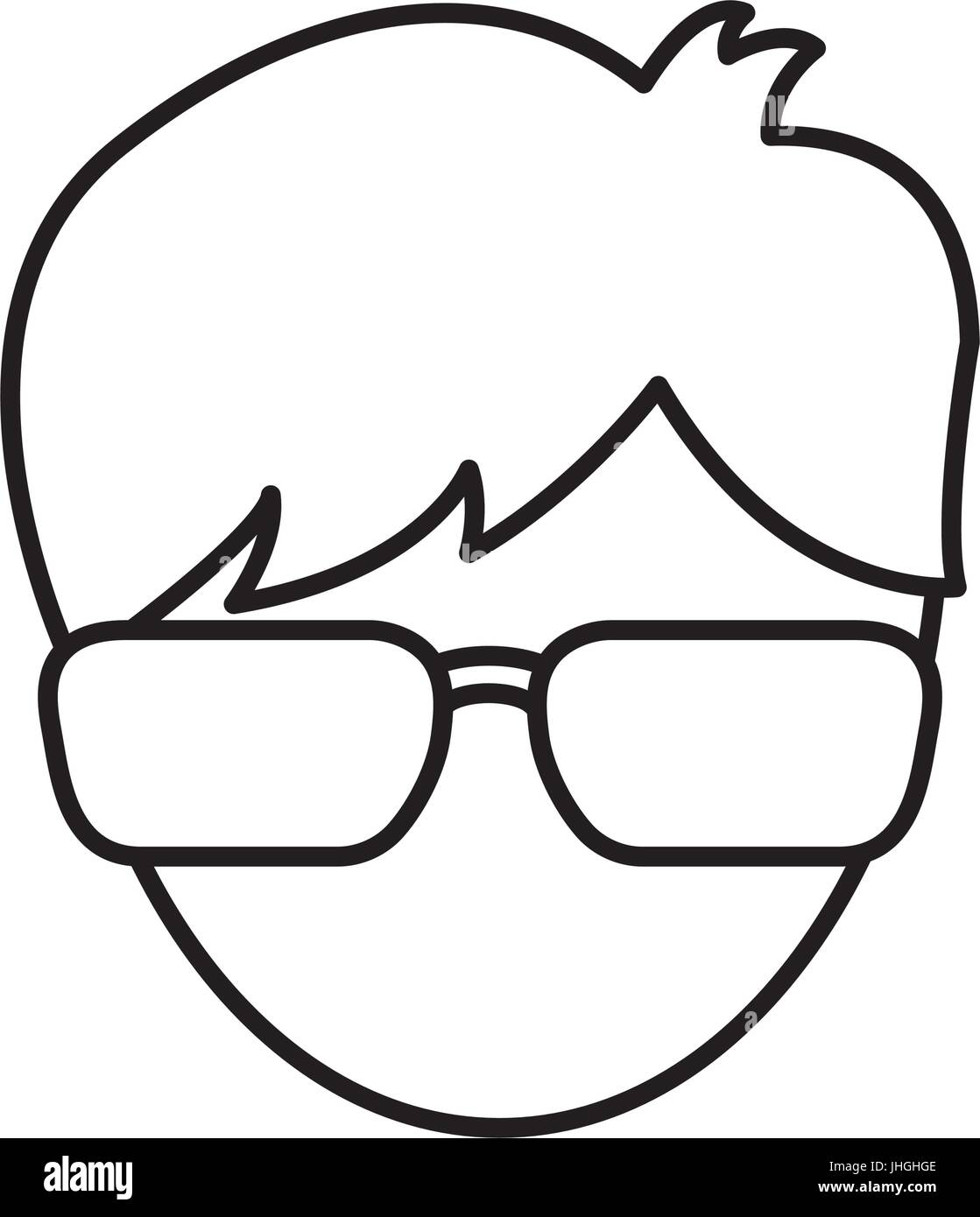 man wearing glasses icon over white background vector illustration ...