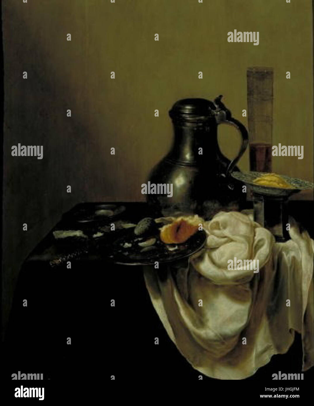 Jan Jansz. den Uyl 1595 1596-1639 1640 - Zatisi s cinovym dzbanem Stock ...