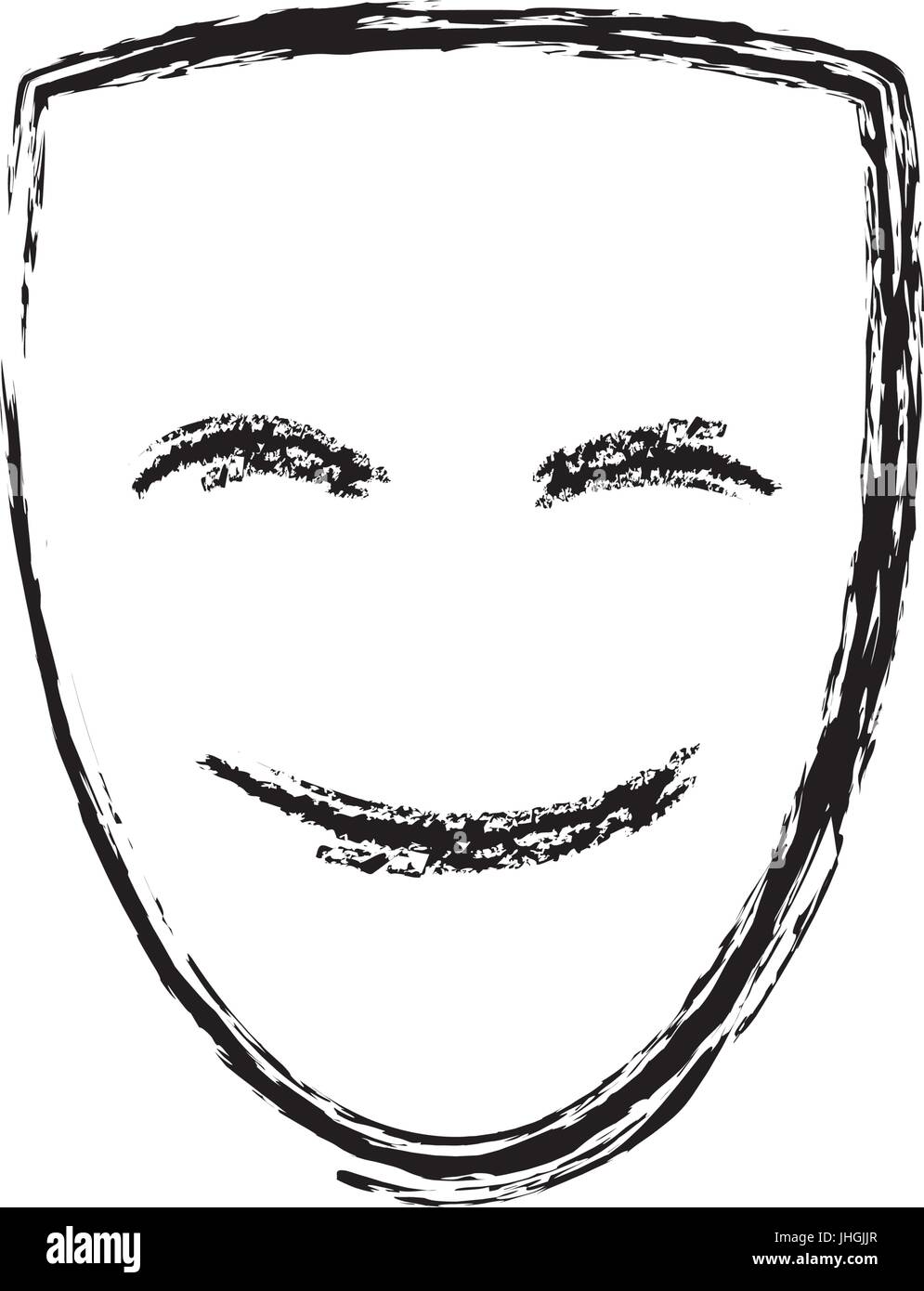 happy theater mask icon over white background vector illustration Stock ...