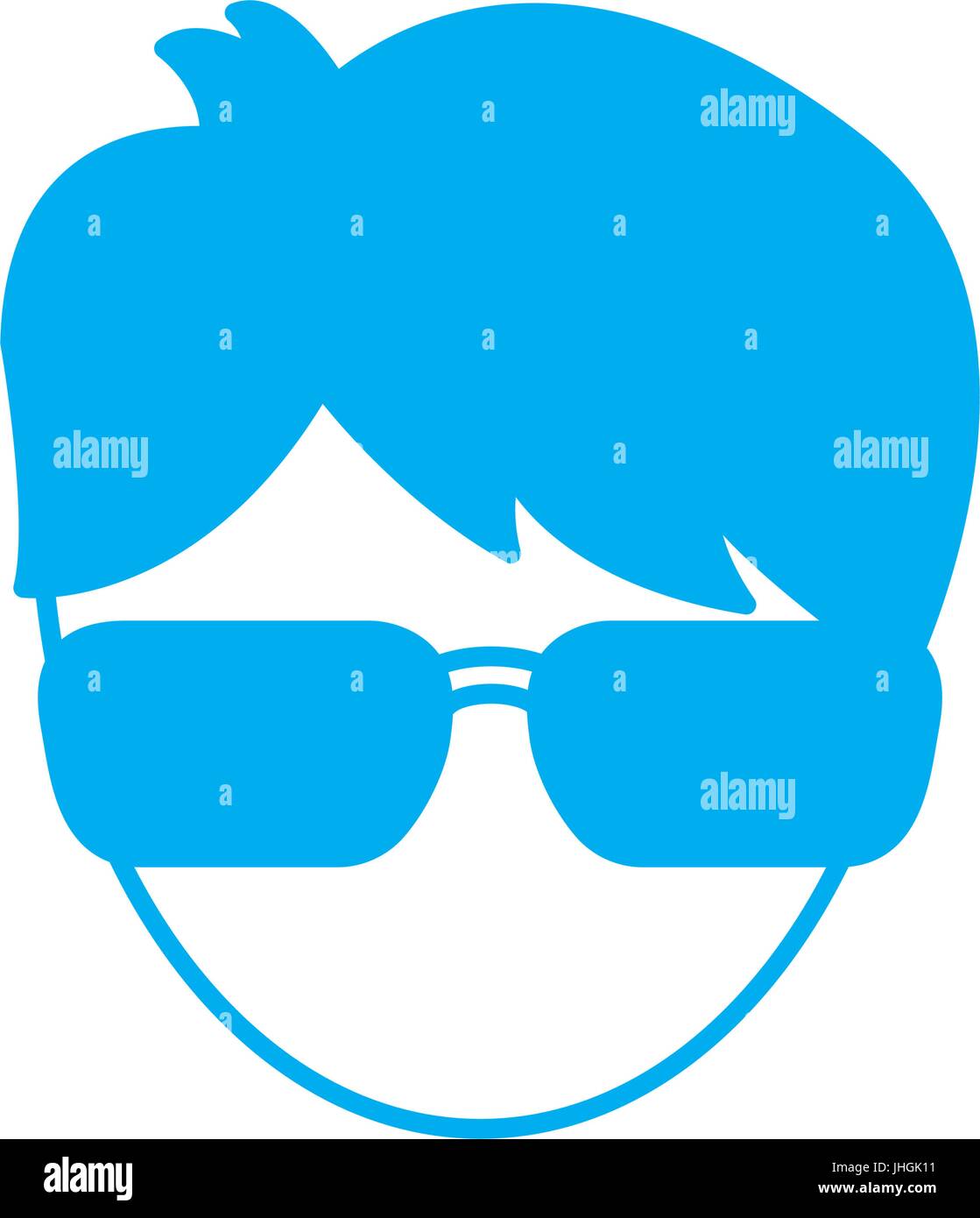 man with glasses icon over white background vector illustration Stock ...