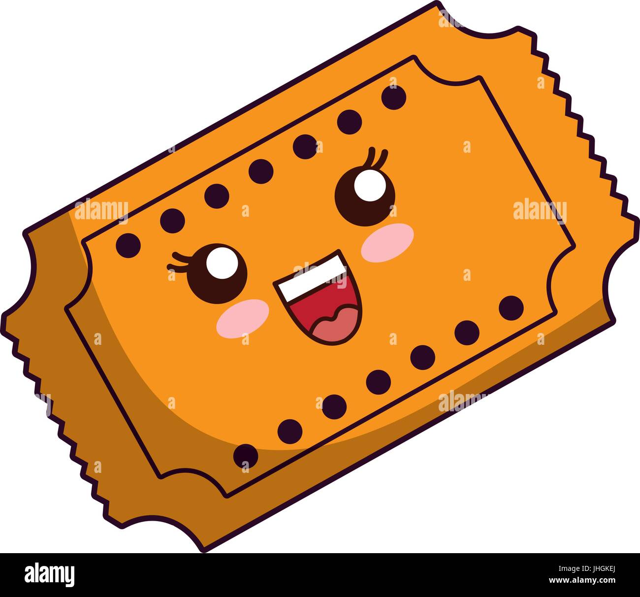 kawaii ticket icon over white background vector illustration Stock ...