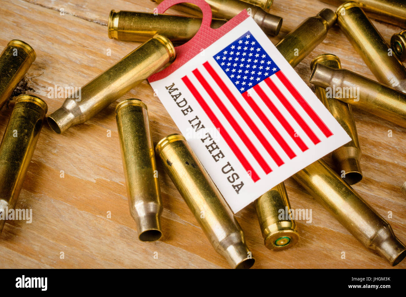 Bullet shells and US flag, a cultural concept Stock Photo - Alamy