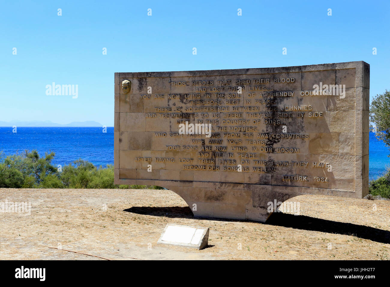 Attaturks Anzac memorial, Turkey Stock Photo - Alamy