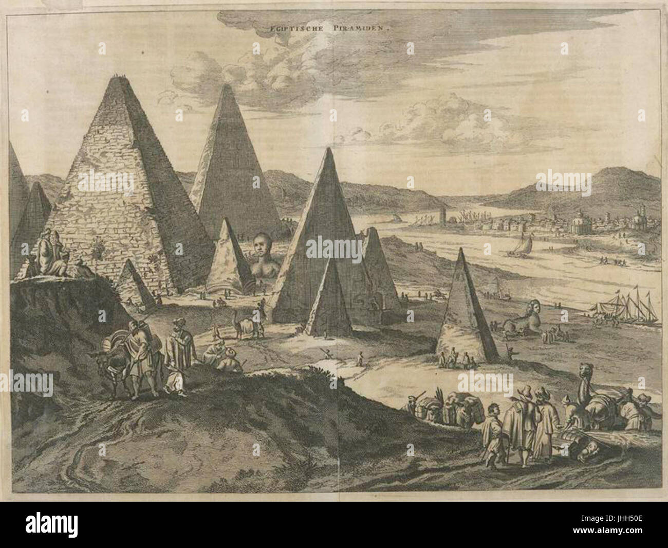 Olfert Dapper Egiptische Piramiden 1670 Stock Photo - Alamy