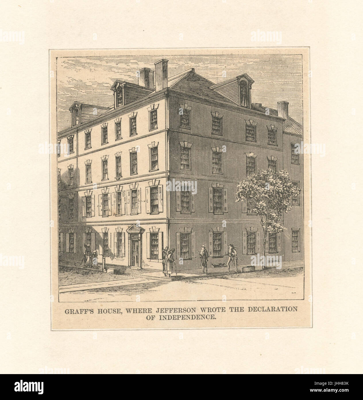 Graff's house, where Jefferson wrote the Declaration of Independence ...