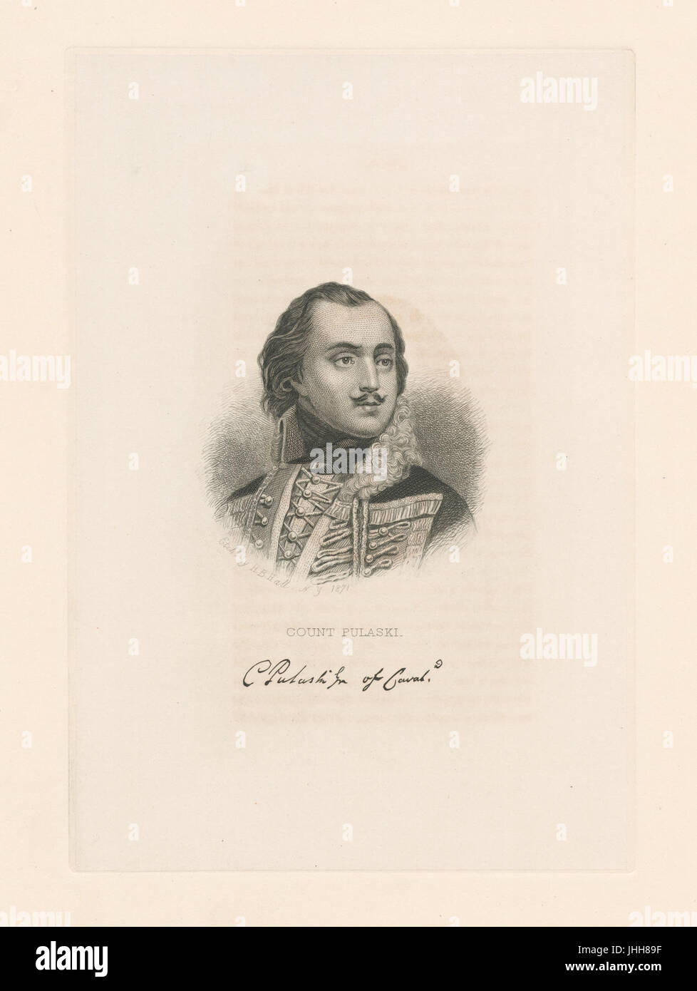 This historical portrait depicts Count Casimir Pulaski, a Polish ...