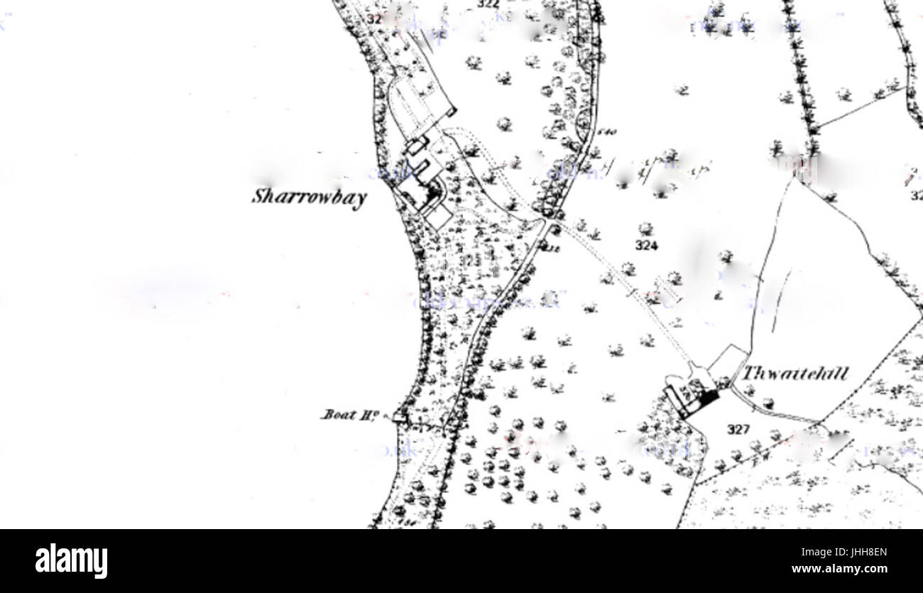 Map Sharrow Bay 1861 Stock Photo - Alamy