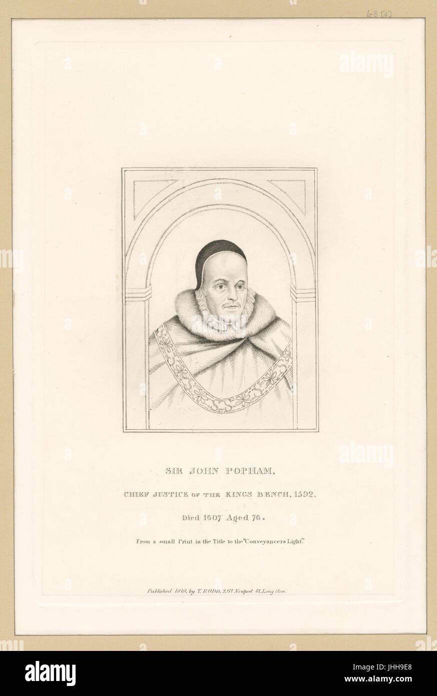 Sir John Popham, Chief Justice of the Kings Bench, 1592 (NYPL b12349152 ...