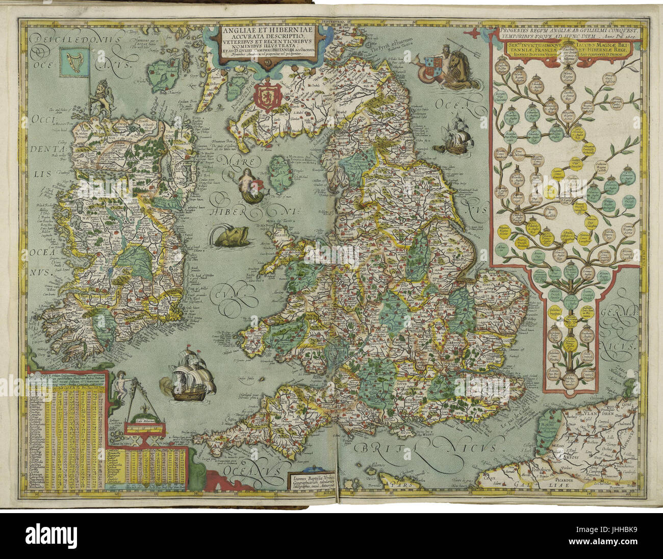 Map of England and Ireland, and the Progeny of the kings of England by ...