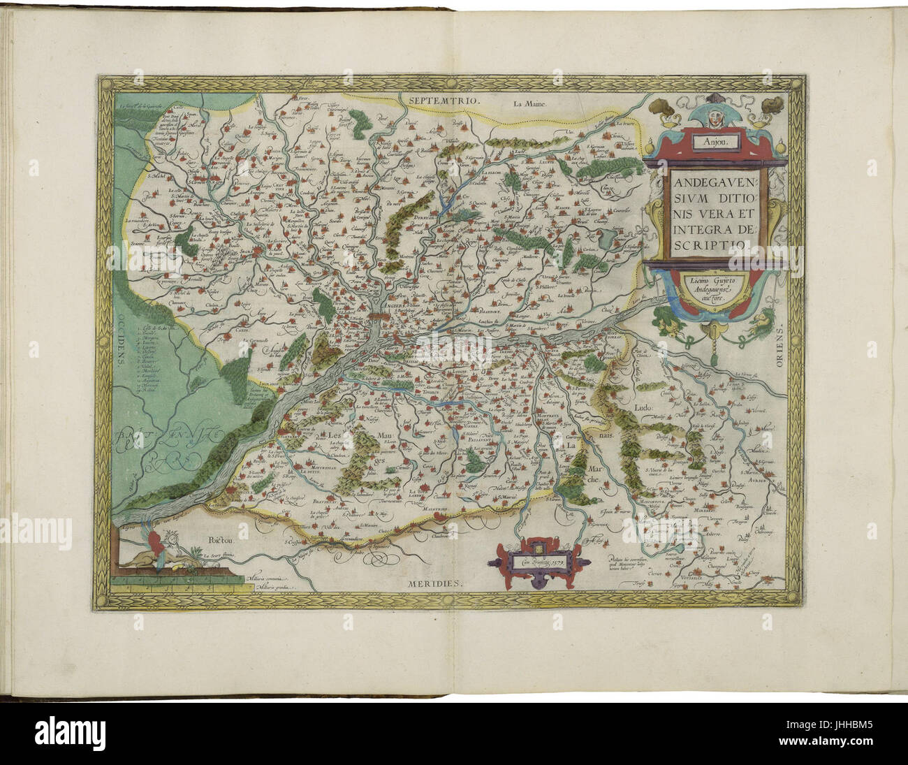Map of Anjou by Abraham Ortelius Stock Photo - Alamy