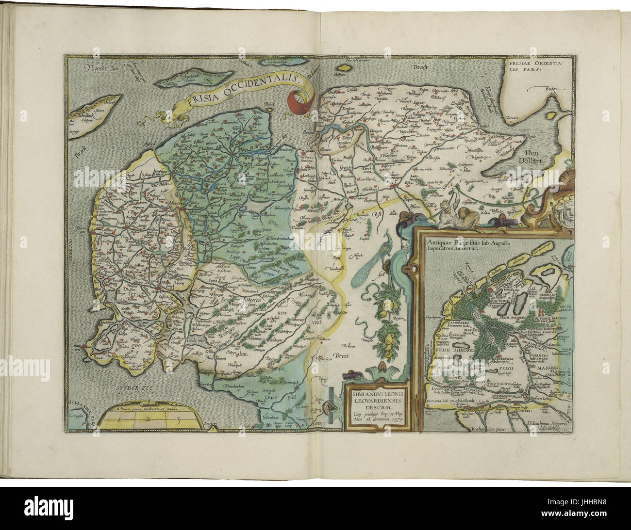 Map of West Friesland and inset map of ancient Frisia as it was in the ...