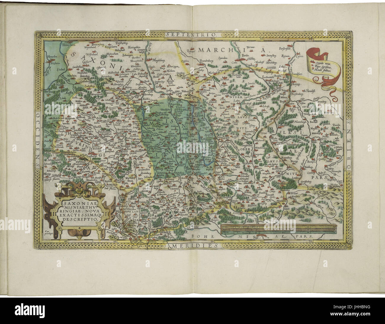 Map of Upper Saxony by Abraham Ortelius Stock Photo - Alamy