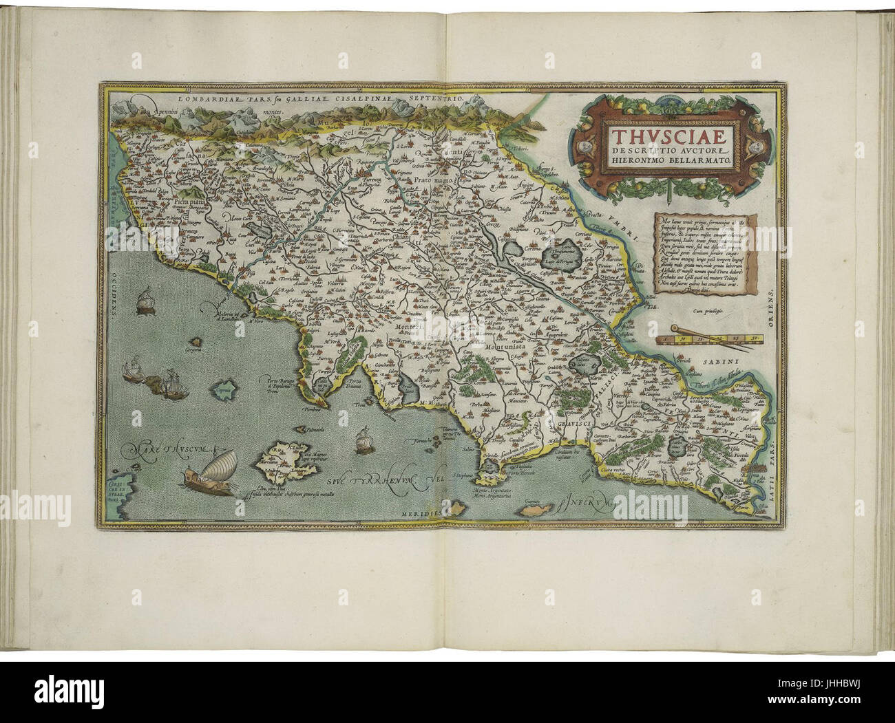 Map of Tuscia by Abraham Ortelius Stock Photo - Alamy