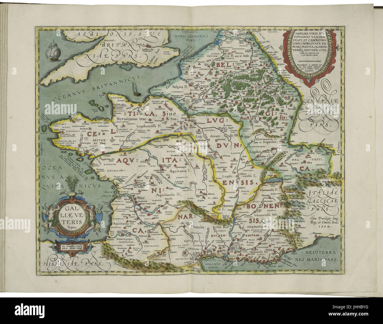 Map of Gallia, now France, as it was in the time of ancient geographers ...