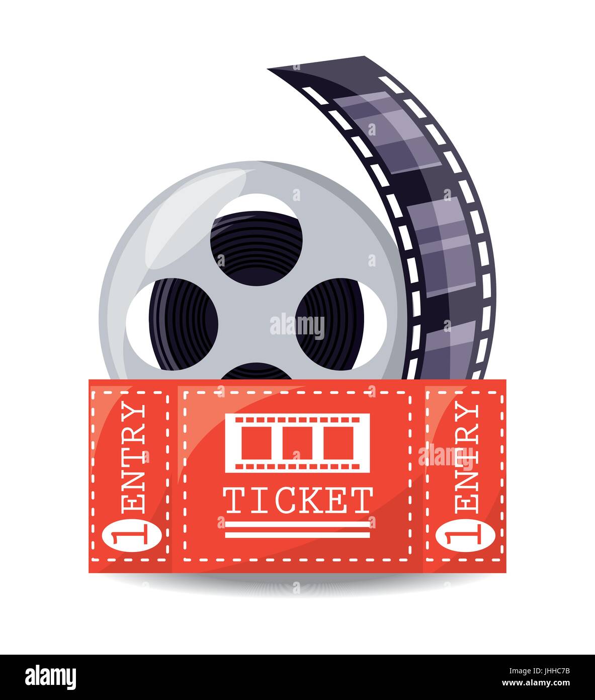 reel filmstrip with ticket to short film Stock Vector Image & Art - Alamy