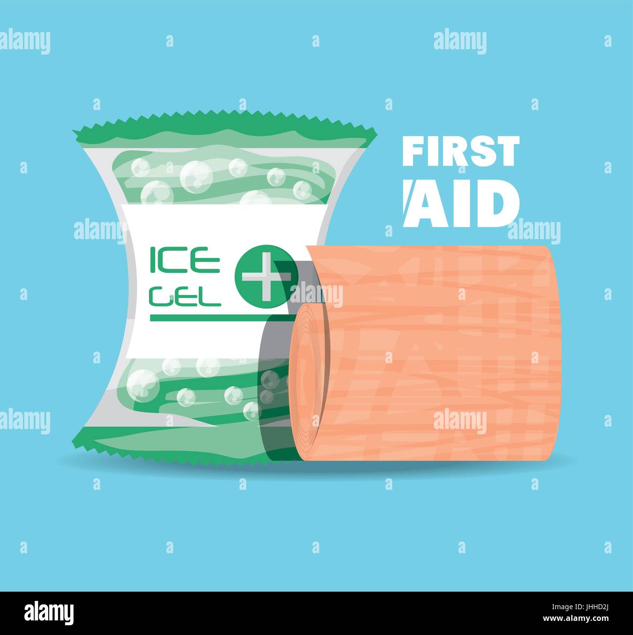 first aid ice gel and gauze medicine tools Stock Vector Image & Art - Alamy