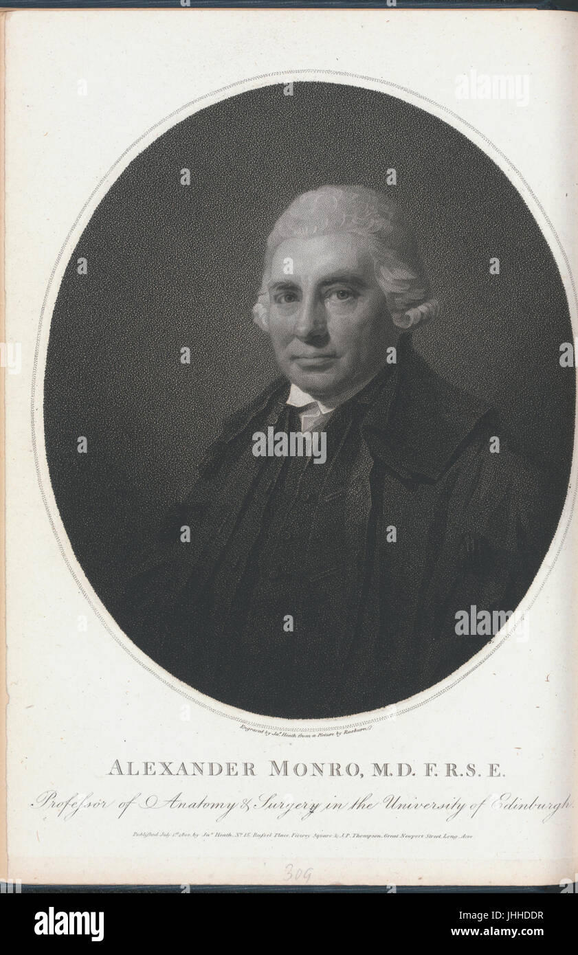 Alexander Monro, M.D., F.R.S.E., professor of anatomy and surgery in ...