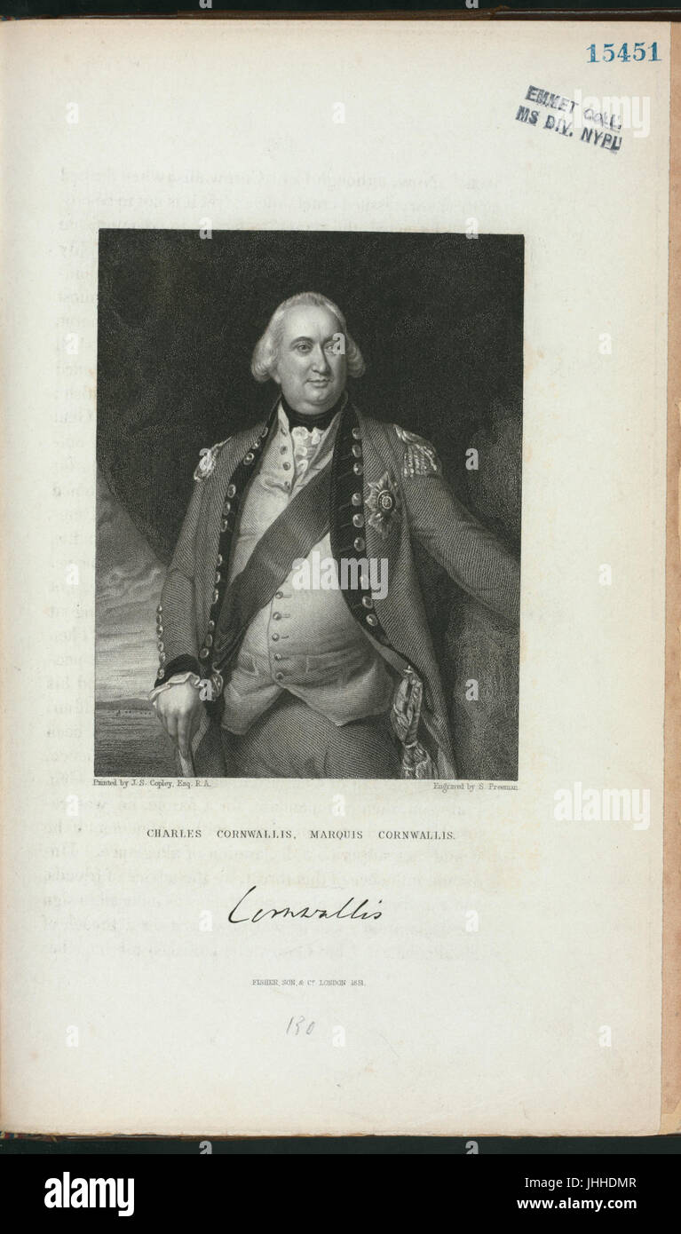 Charles Cornwallis, Marquis Cornwallis (NYPL Hades-257525-EM15451 Stock ...