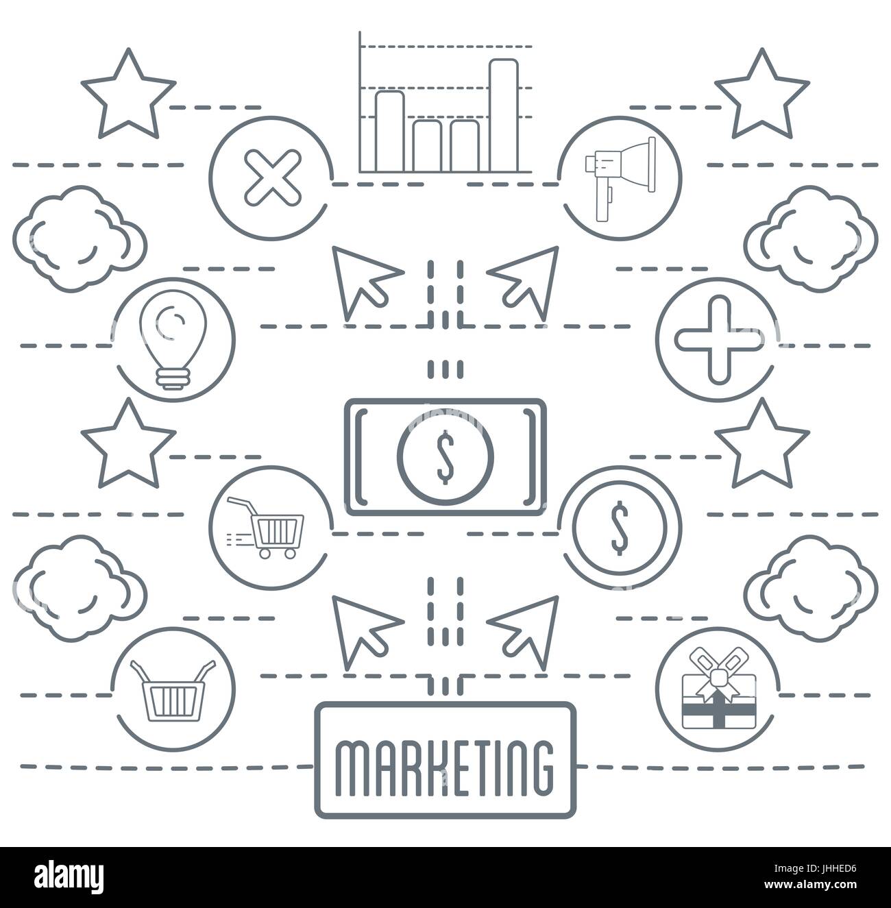 marketing business information icons background Stock Vector Image ...