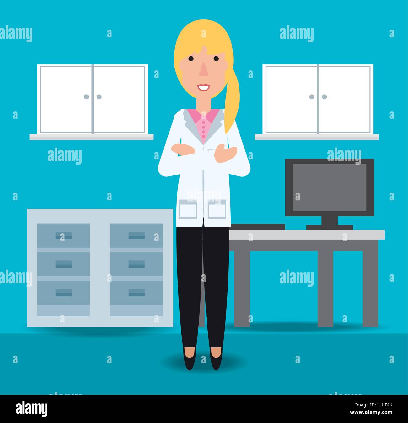 woman doctor with his consulting room Stock Vector Image & Art - Alamy