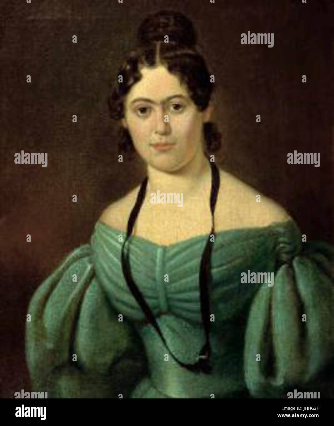 Jenny Marx in green dress - painting Stock Photo - Alamy