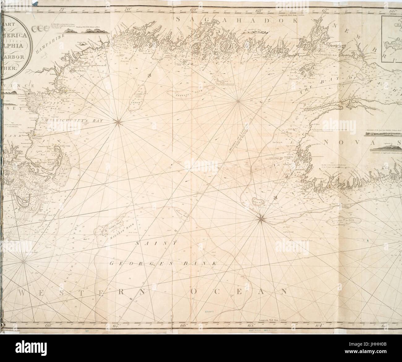 A new chart of the coast of America from Philadelphia to Halifax Harbor ...