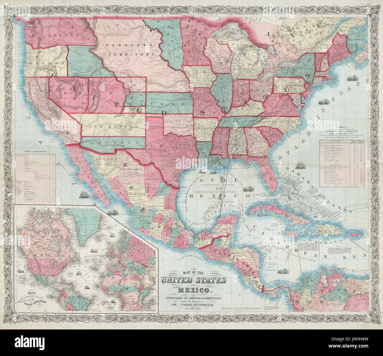 Johnson's new illustrated & embellished county map of the republics of ...