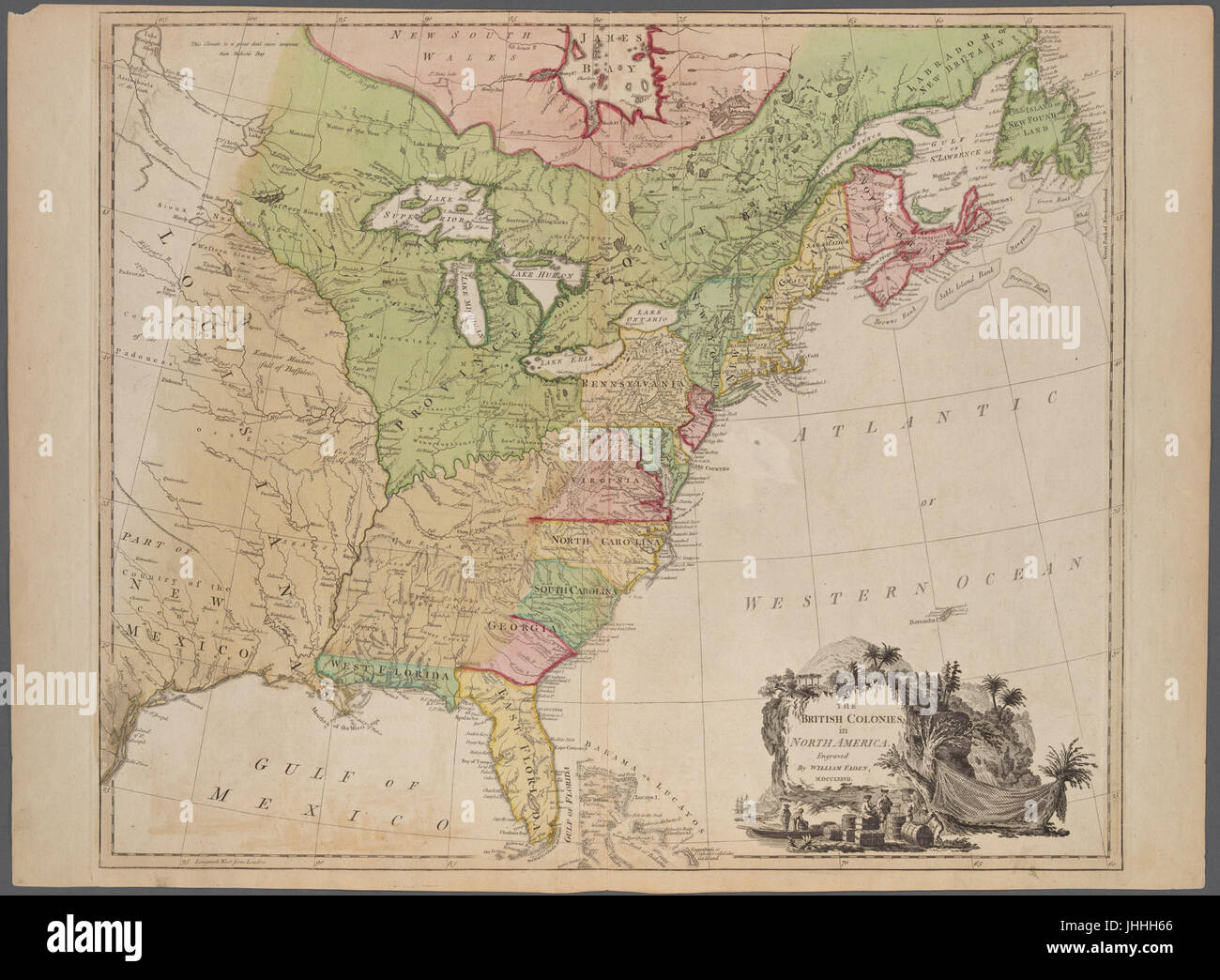 British colonies north america map hi-res stock photography and images - Alamy