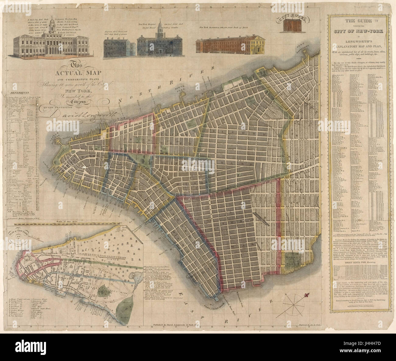 Map of New York.; entered 1817 (NYPL Hades-1785708-1650677 Stock Photo ...