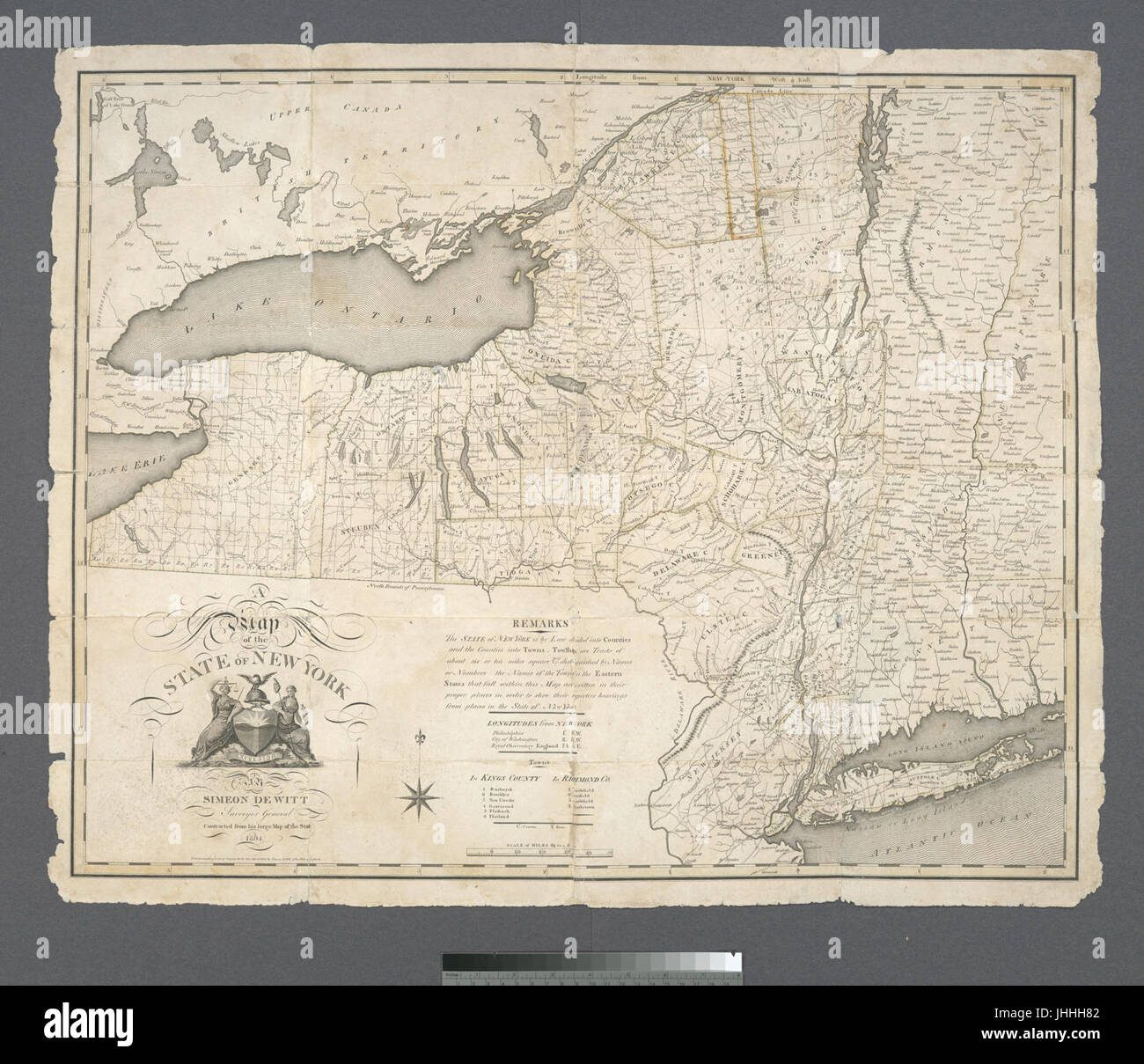 A map of the State of New York (NYPL b13875023-434396 Stock Photo - Alamy