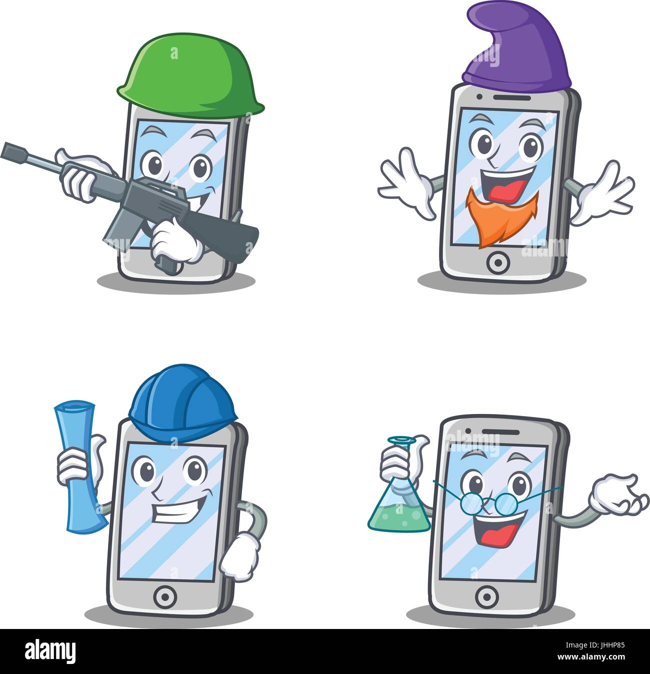 Set of iPhone character with elf architect army professor Stock Vector ...