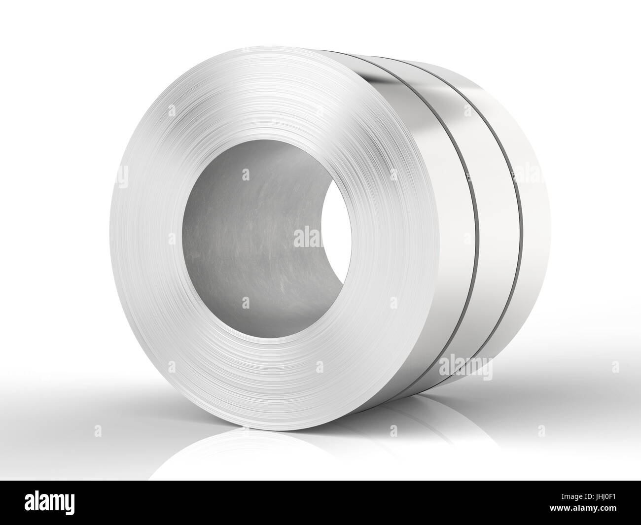 3d rendering roll of steel sheet on white background Stock Photo - Alamy