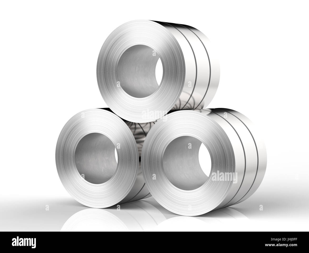 3d rendering roll of steel sheet on white background Stock Photo - Alamy