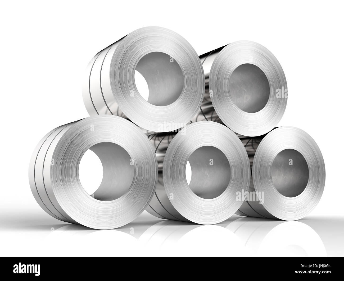 3d rendering roll of steel sheet on white background Stock Photo - Alamy