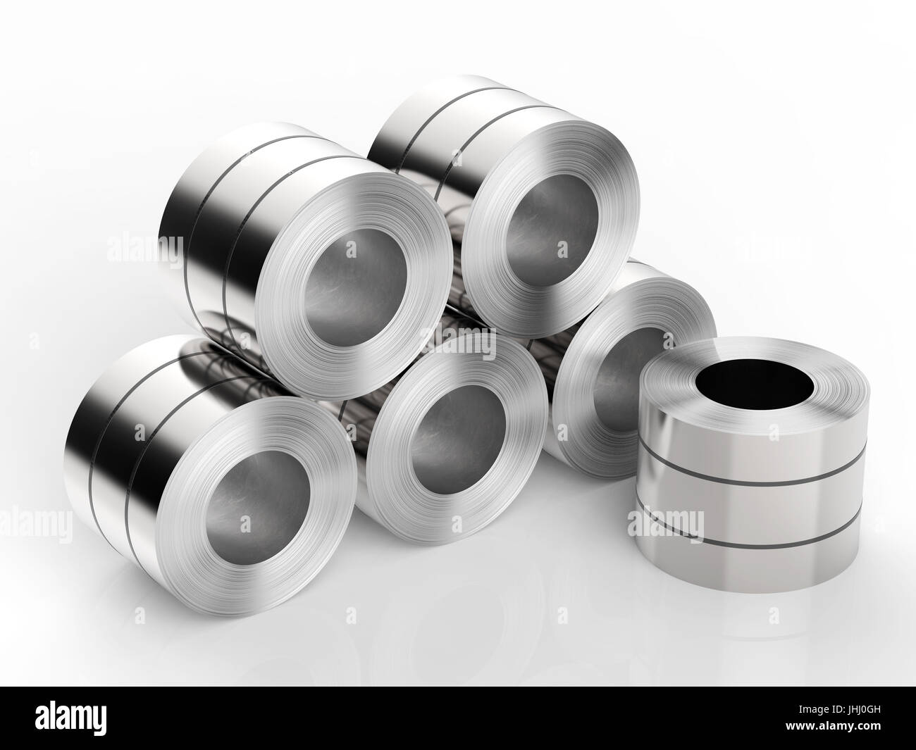3d rendering roll of steel sheet on white background Stock Photo - Alamy