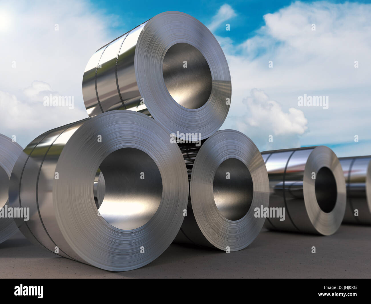 3d rendering roll of steel sheet Stock Photo - Alamy