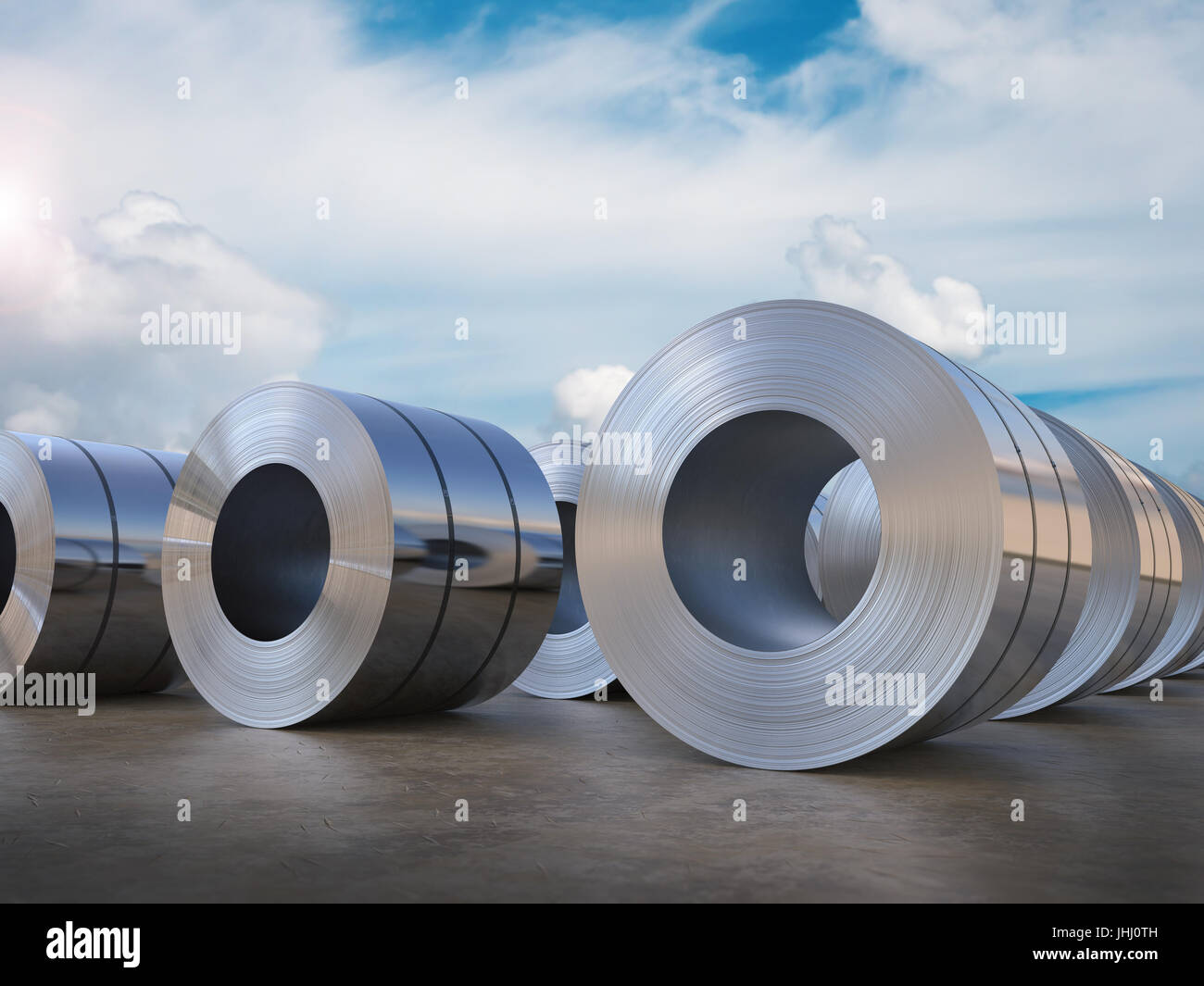 3d rendering roll of steel sheet Stock Photo - Alamy