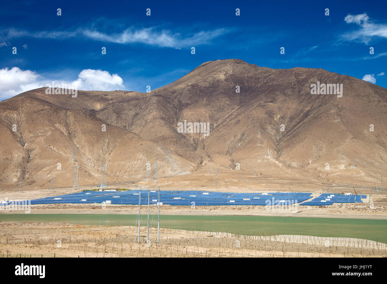 Solar panels in Tibet,China Stock Photo - Alamy