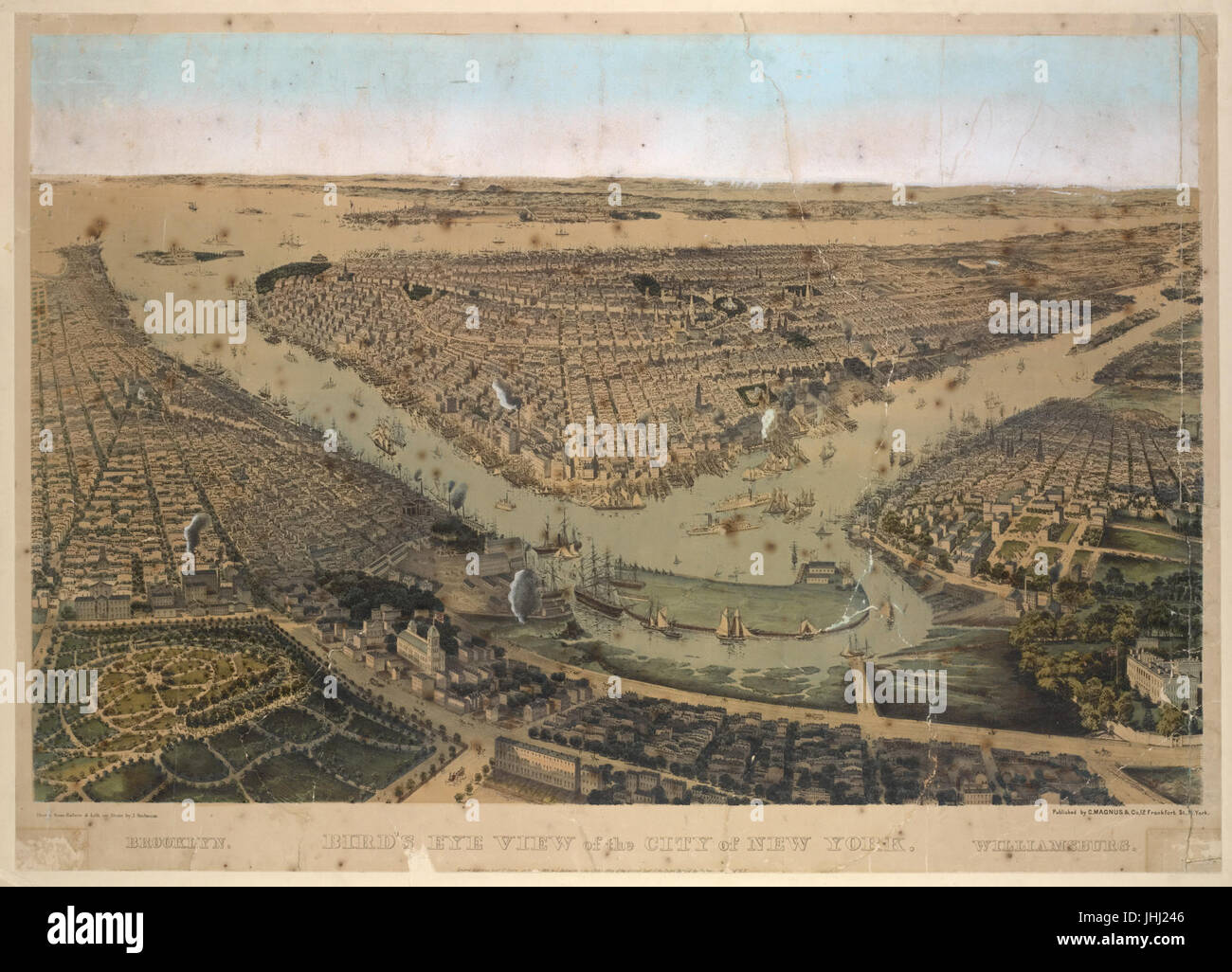 Brooklyn. Bird's eye view of the City of New York. Williams-Burg (NYPL ...