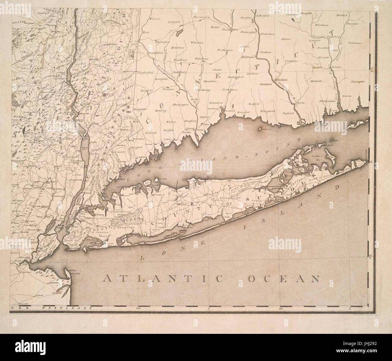 Map of the state of New York (NYPL b14919980-2020738 Stock Photo - Alamy