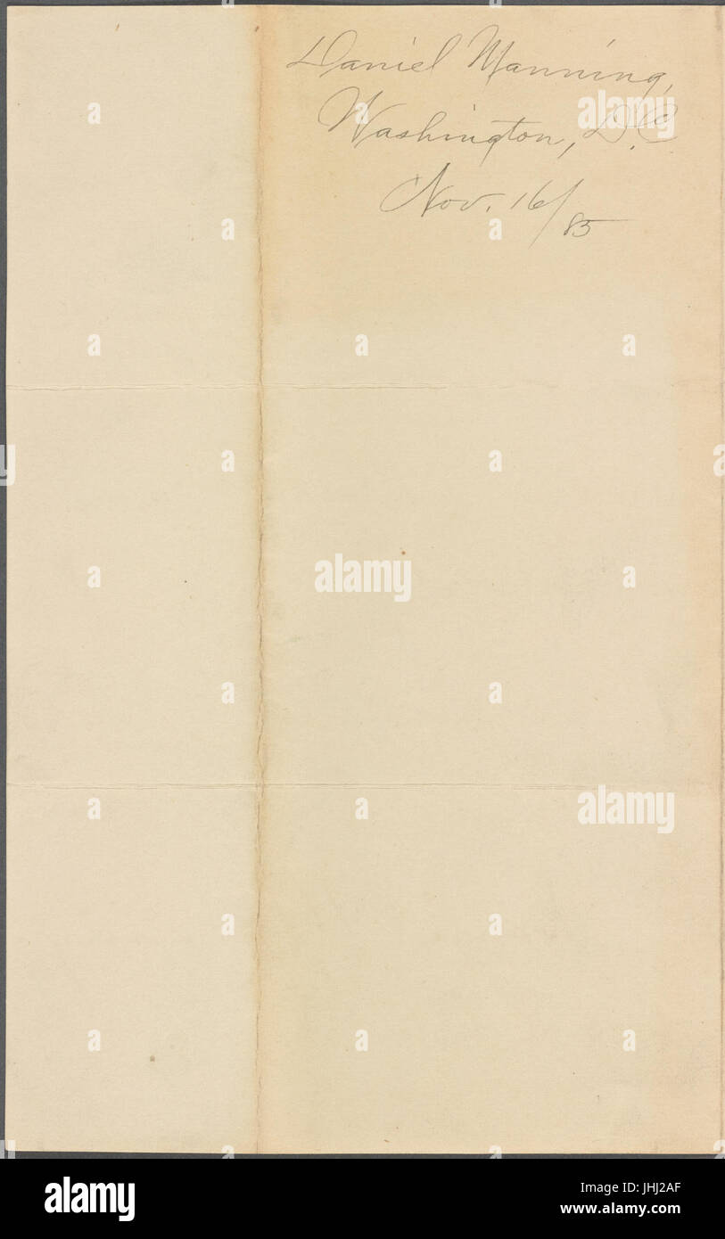 Correspondence with Daniel Manning (NYPL b11652246-2052875 Stock Photo ...