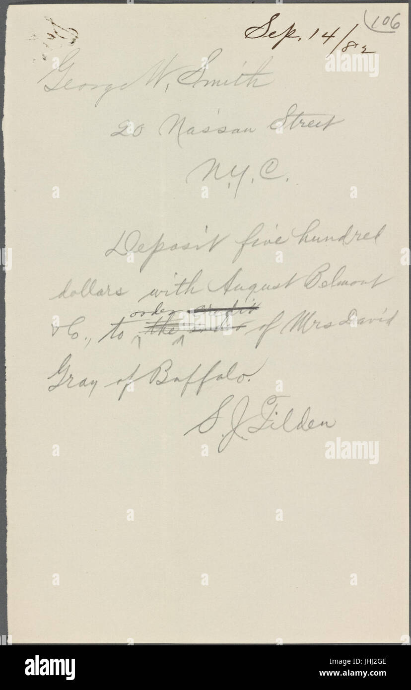 Correspondence with Samuel J. Tilden (NYPL b11652246-2053074 Stock ...
