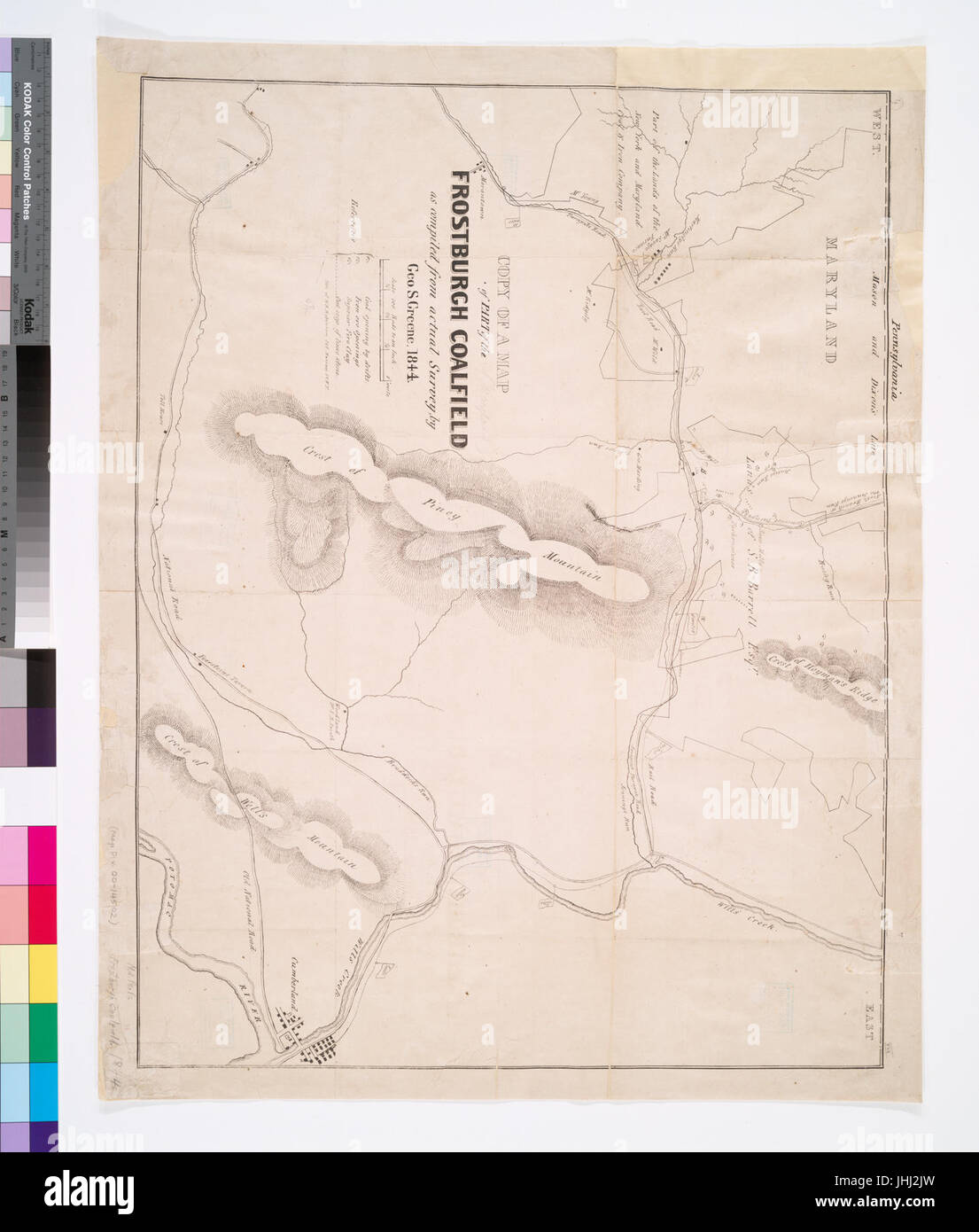 Copy of a map of part of the Frostburgh Coalfield - as compiled from ...