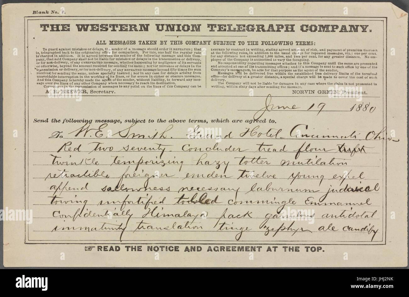 Telegrams relating to 1880 Democratic National Convention (NYPL ...