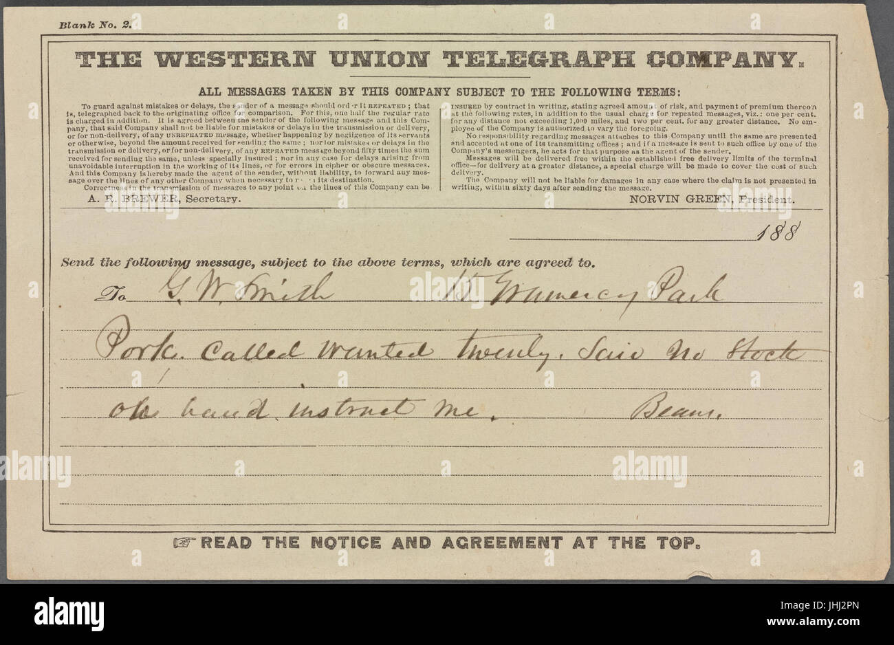 Telegrams relating to 1880 Democratic National Convention (NYPL ...