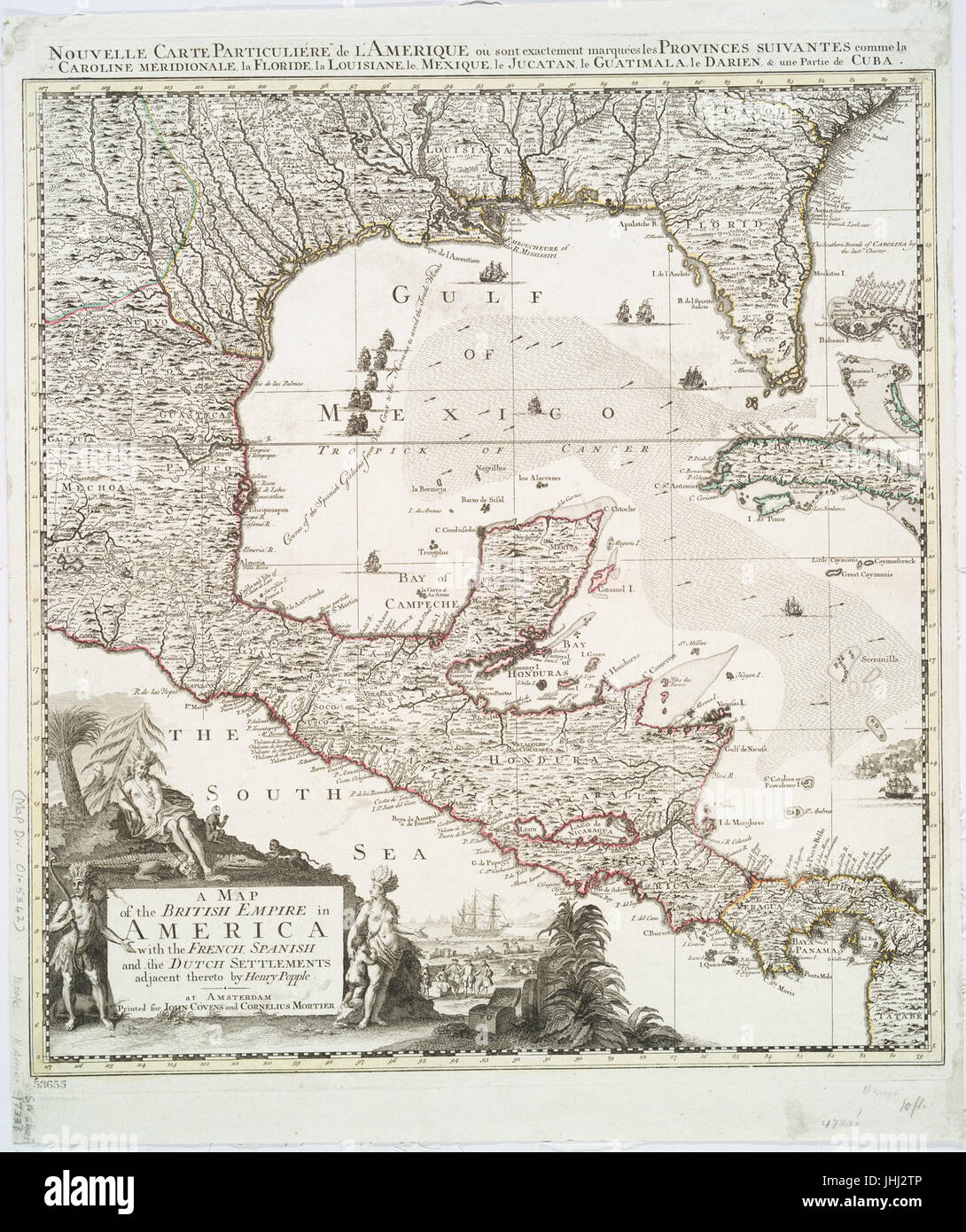 A map of the British empire in America with the French, Spanish and the ...