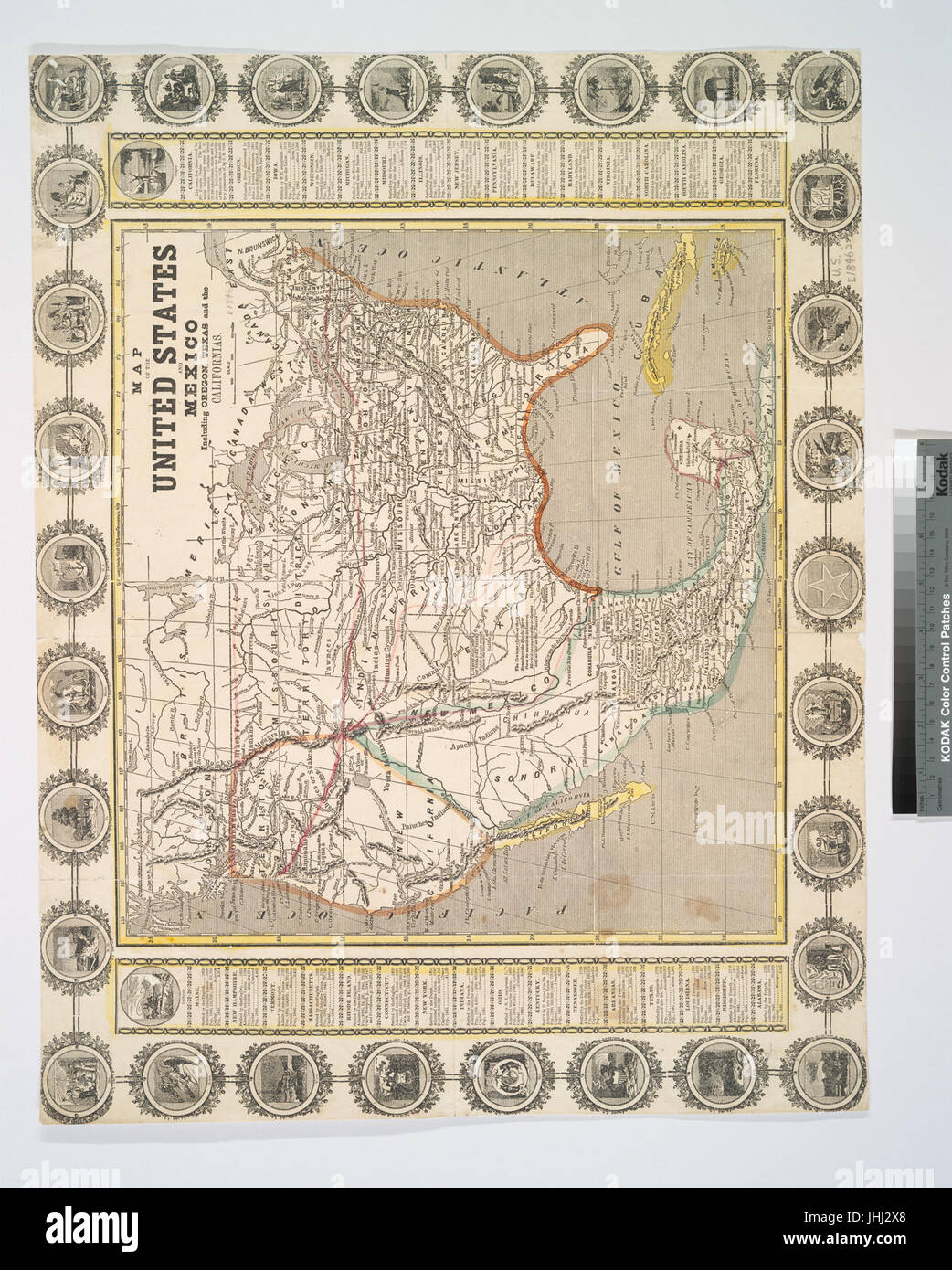 Map of the United States and Mexico - including Oregon, Texas and the ...