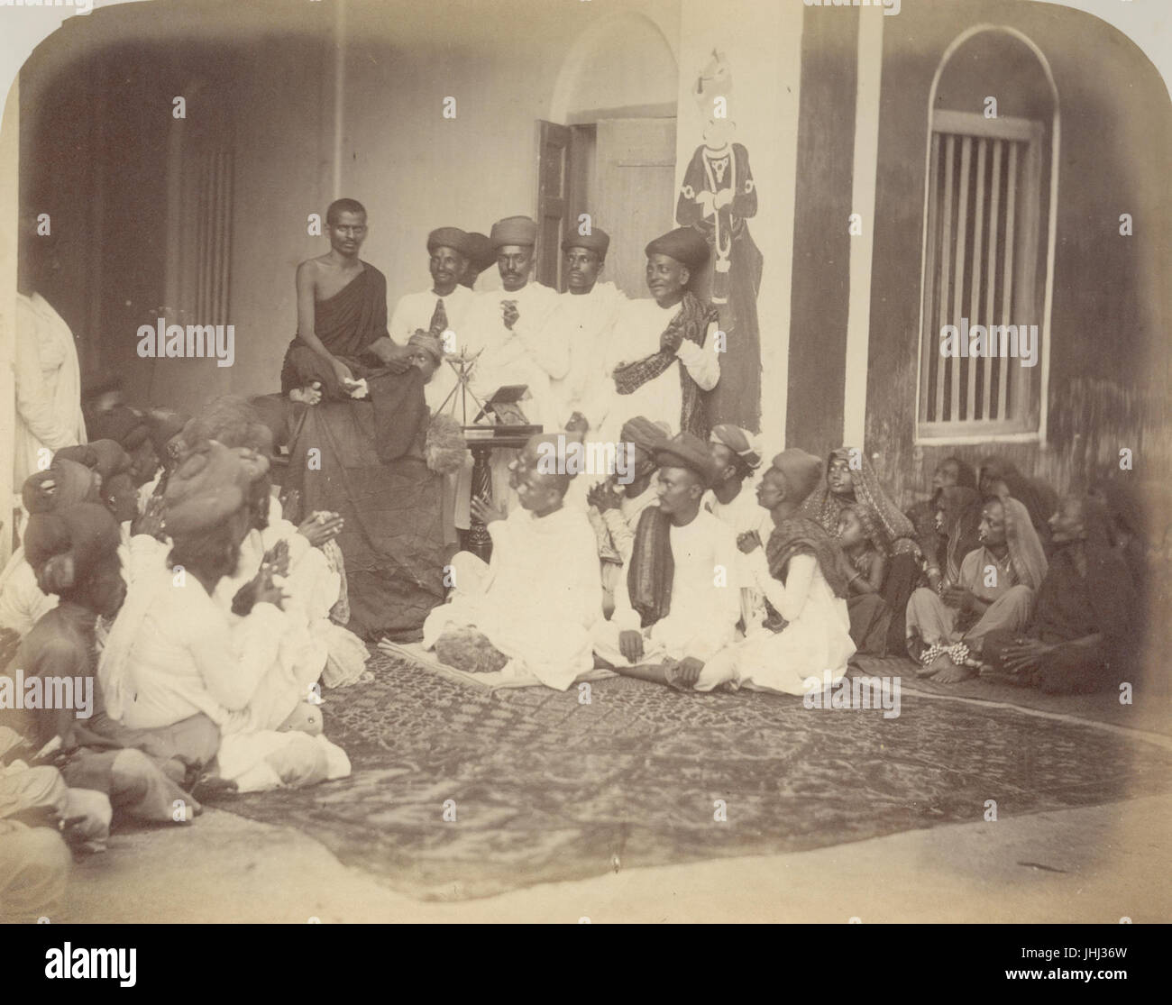 KITLV 87165 - William Johnson - A Jaina priest and his followers at ...