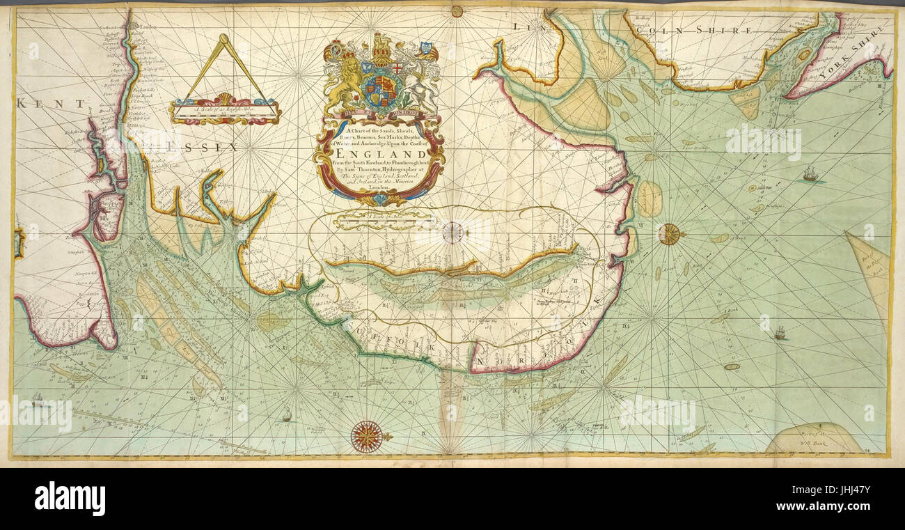 A chart of the sands, shoals, buoys, beacons, sea marks, depths of ...